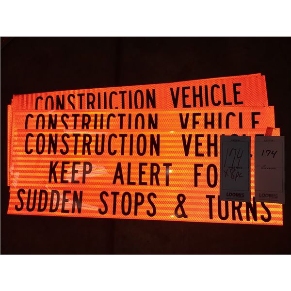 LOT OF 8 STICKERS FOR TRUCKS - CONSTRUCTION VEHICLE KEEP ALERT FOR ...