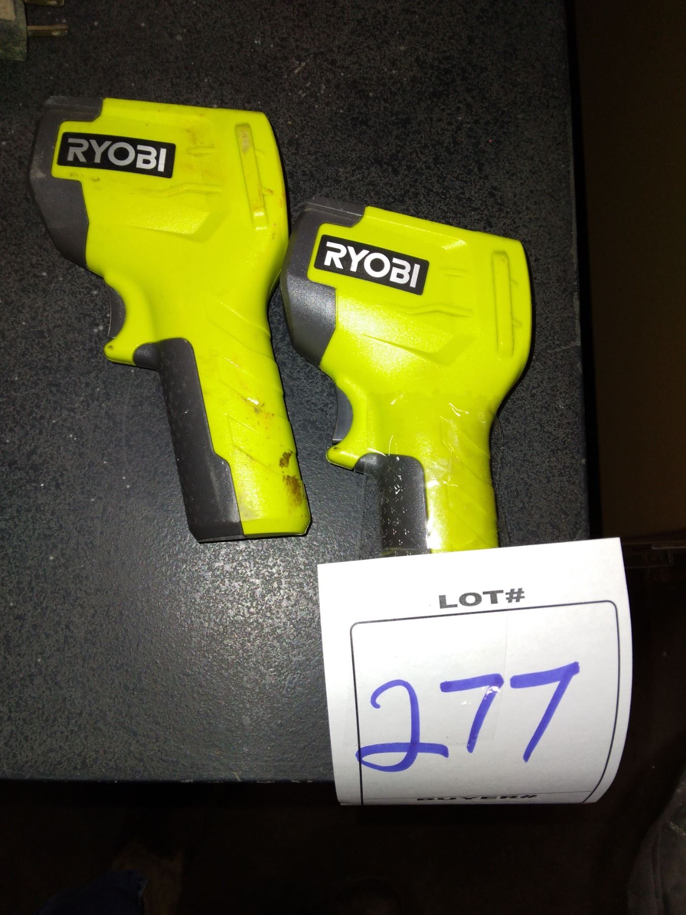 RYOBI LASER INFARED TEMPERATURE GUNS, WORK (X2)