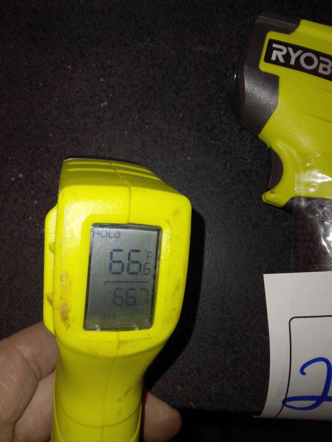 RYOBI LASER INFARED TEMPERATURE GUNS, WORK (X2)