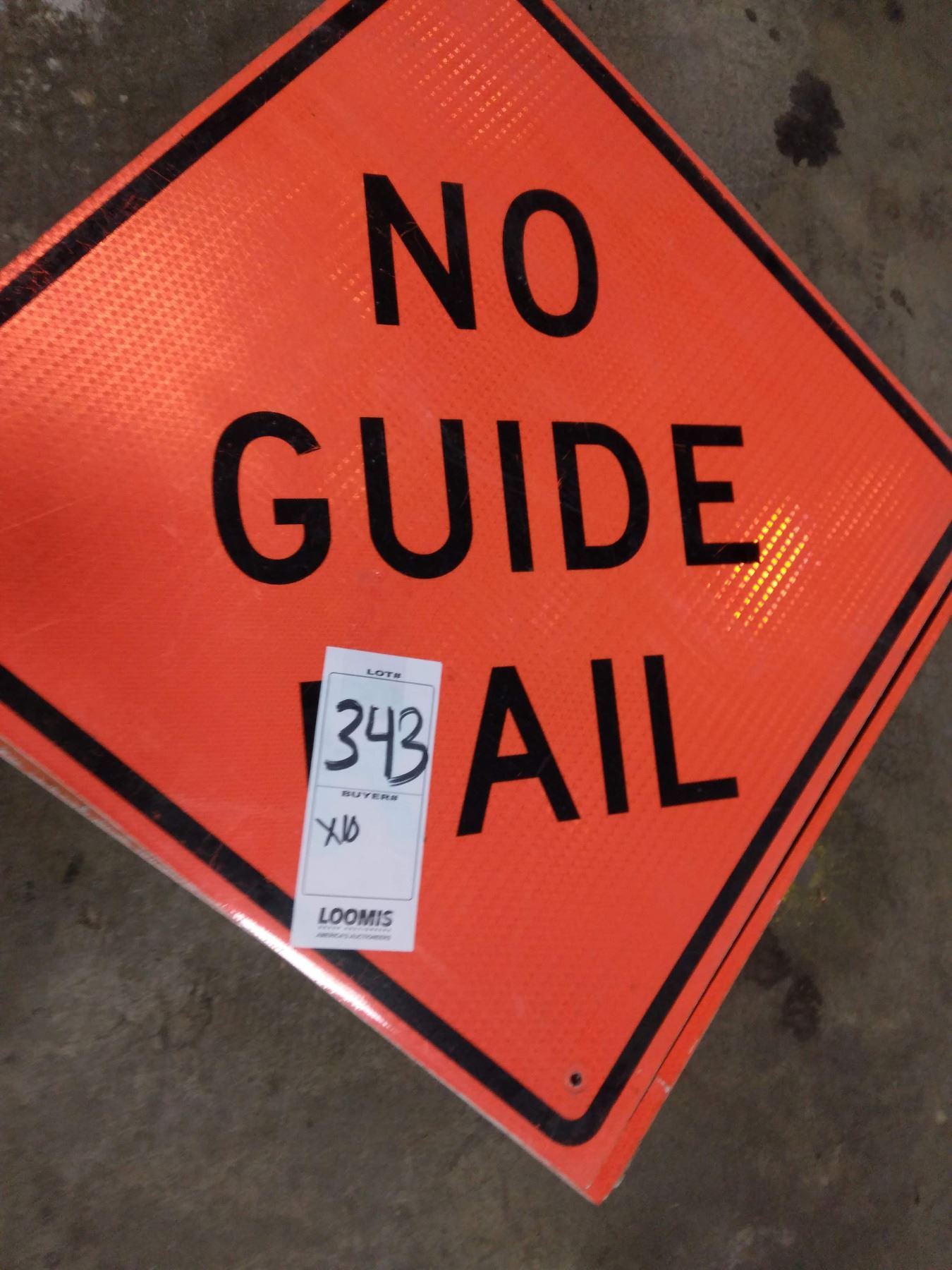 NO GUIDE RAIL SIGNS (X10)