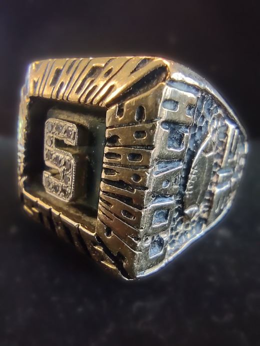 GOLD ROSE BOWL MICHIGAN STATE CHAMPIONSHIP COACH'S RING w DIAMONDS