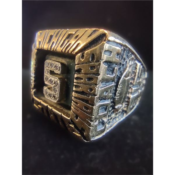 GOLD ROSE BOWL MICHIGAN STATE CHAMPIONSHIP COACH'S RING w DIAMONDS