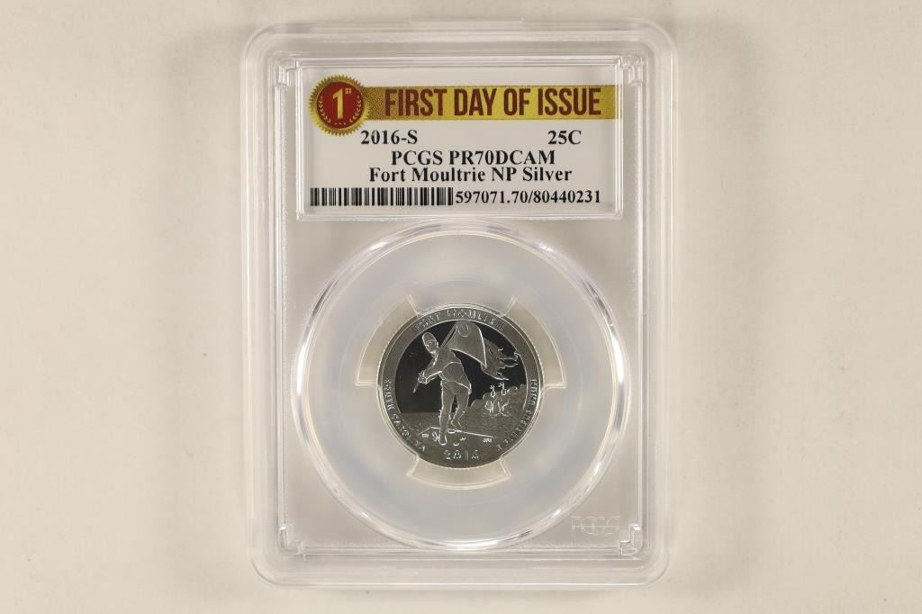 2016-S SILVER FORT MOULTRIE N.P. QUARTER PCGS PR70