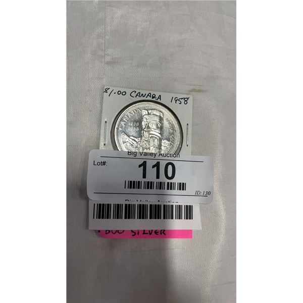 1958 CANADIAN SILVER 800 DOLLAR BC CENTENNIAL Big Valley Auction 1958-canadian-silver-800-dollar-bc-centennial-big-valley-auction