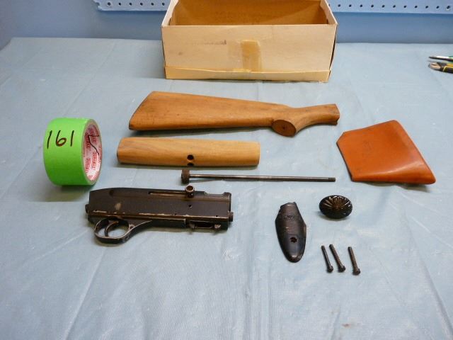 Gevarm model A6 semi auto 22 caliber parts , receiver, wood, stock bolt ...