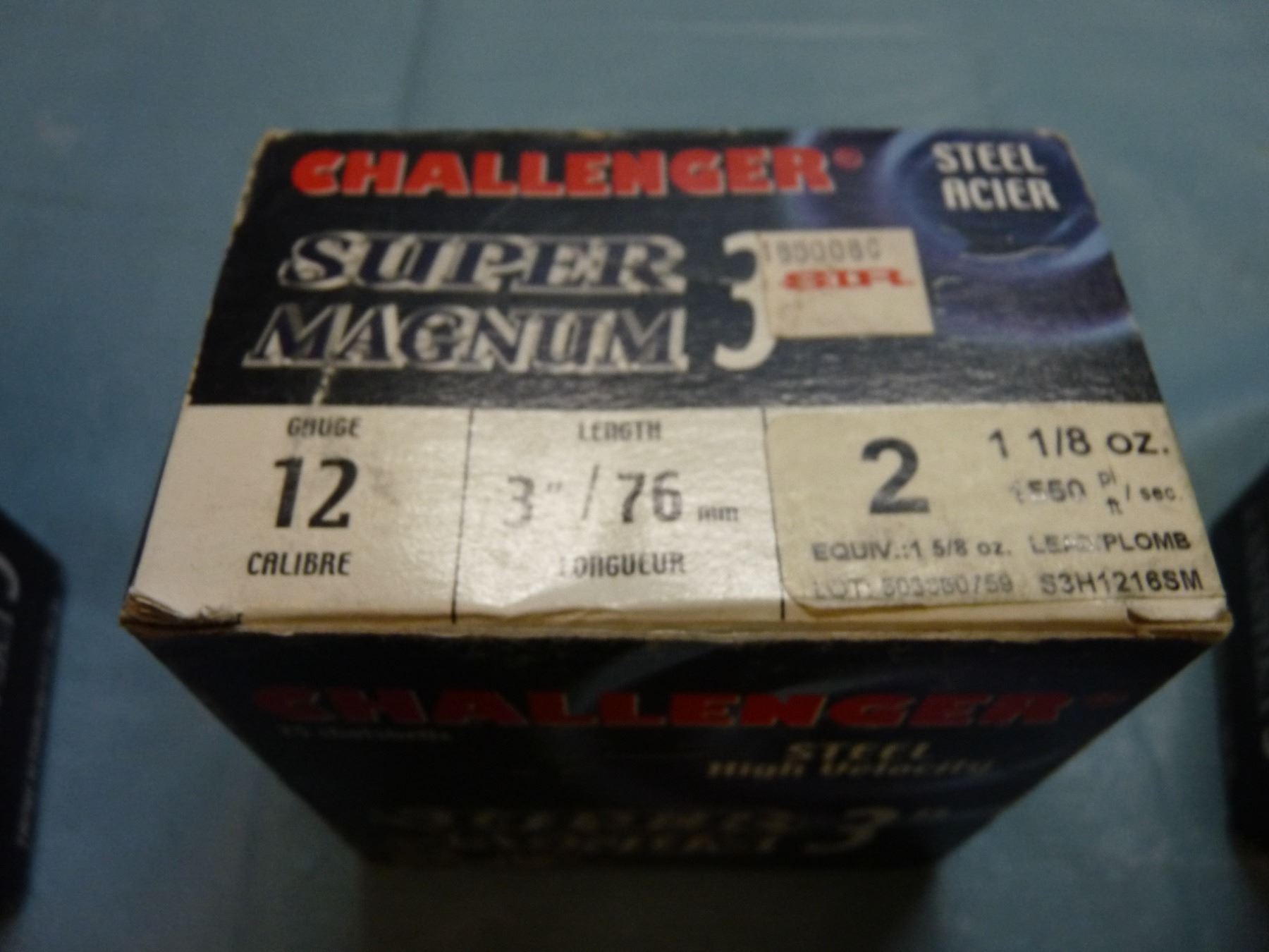 Box of challenger 12 gauge super magnum 3 inch steel high velocity 25 ...