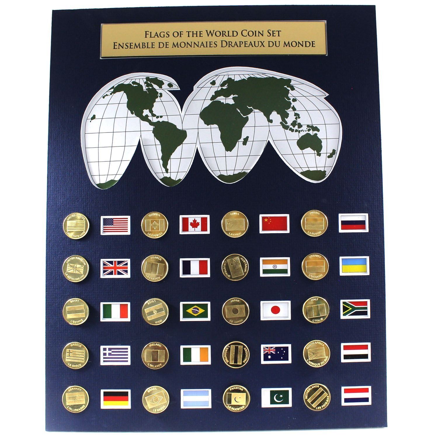 Flags of the World Coin Set Featuring 20 Different Coins with the ...