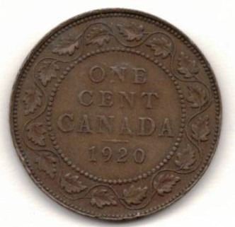 1920 Canada Large One Cent