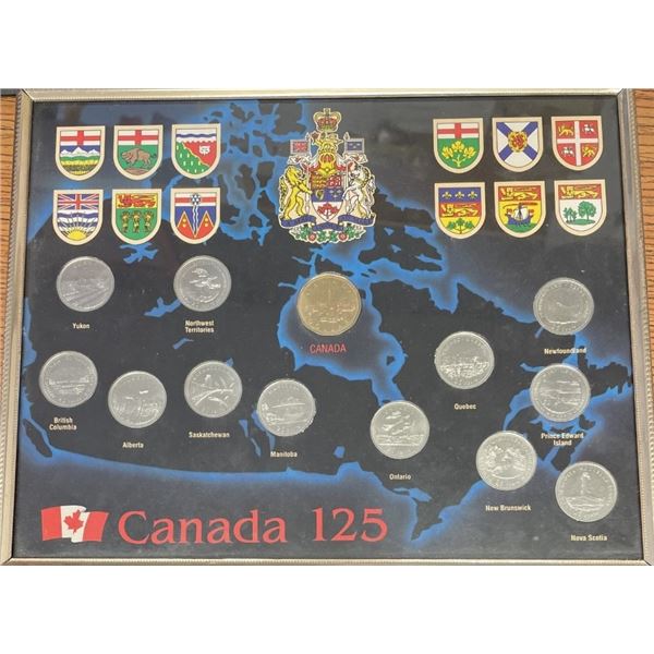 Canada 125 Framed Coin Set