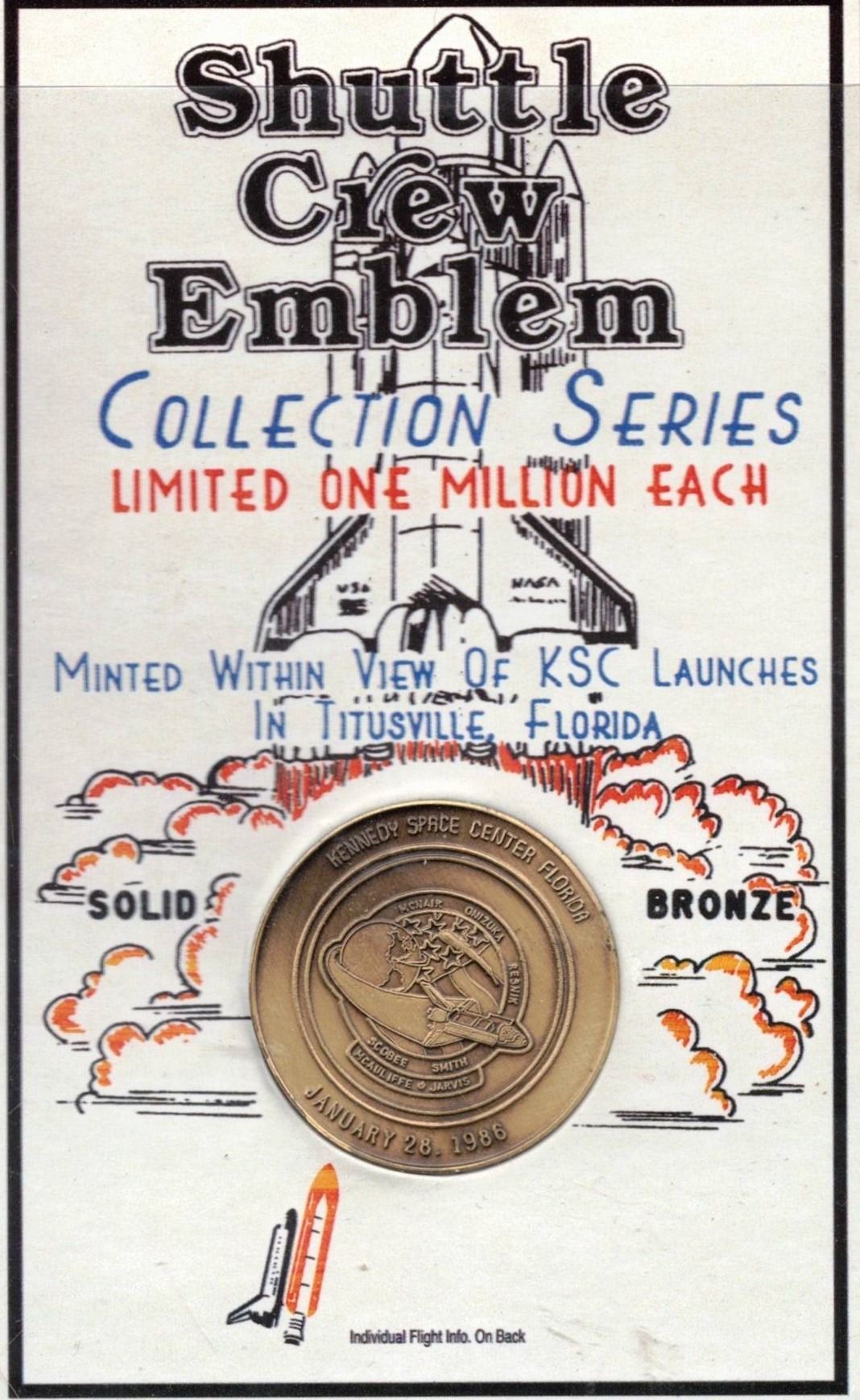 Bronze 1986 Challenger Medallion - Teacher in Space Mission