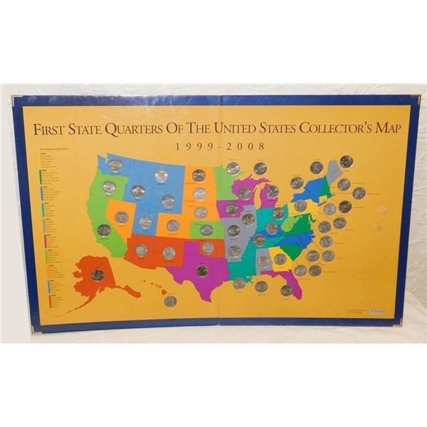 U.S. State Quarters Collection - Complete , Map is about 17" x 14".