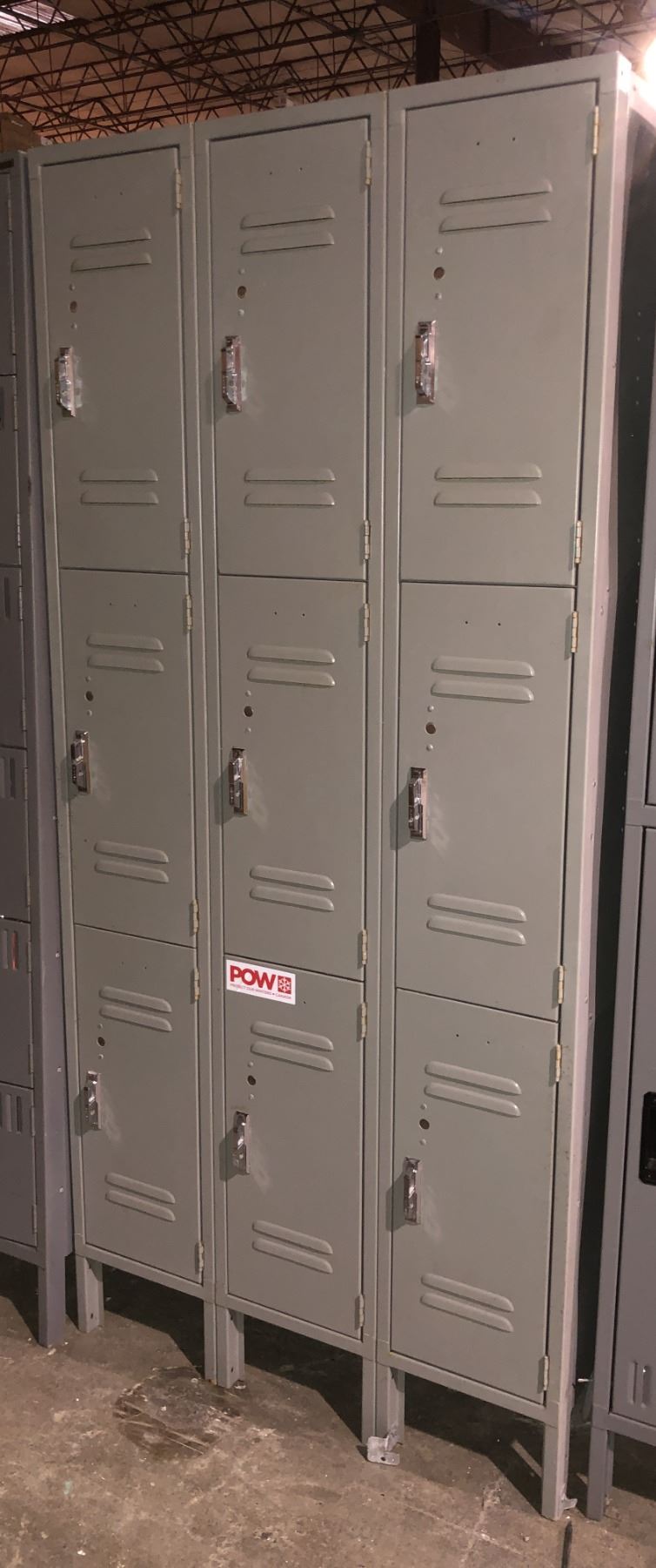 Nine compartment heavy duty metal locker (Approximately 3ft wide 1ft ...