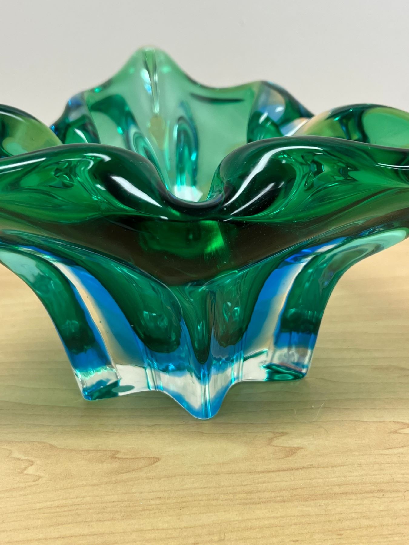 Vintage Blue & Green Chalet / Lorraine / Edag Canadian Art Glass Large ...