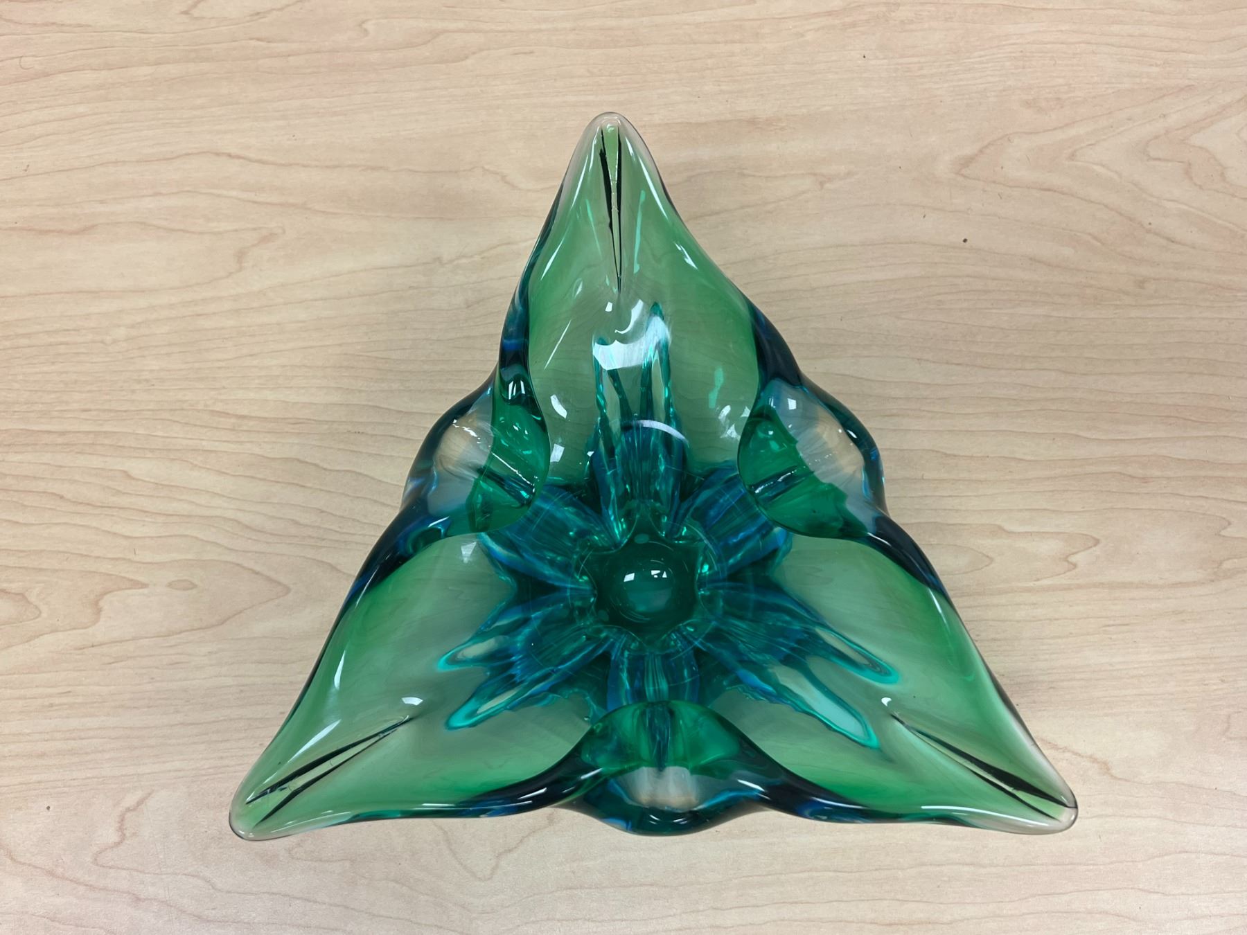 Vintage Blue & Green Chalet / Lorraine / Edag Canadian Art Glass Large ...