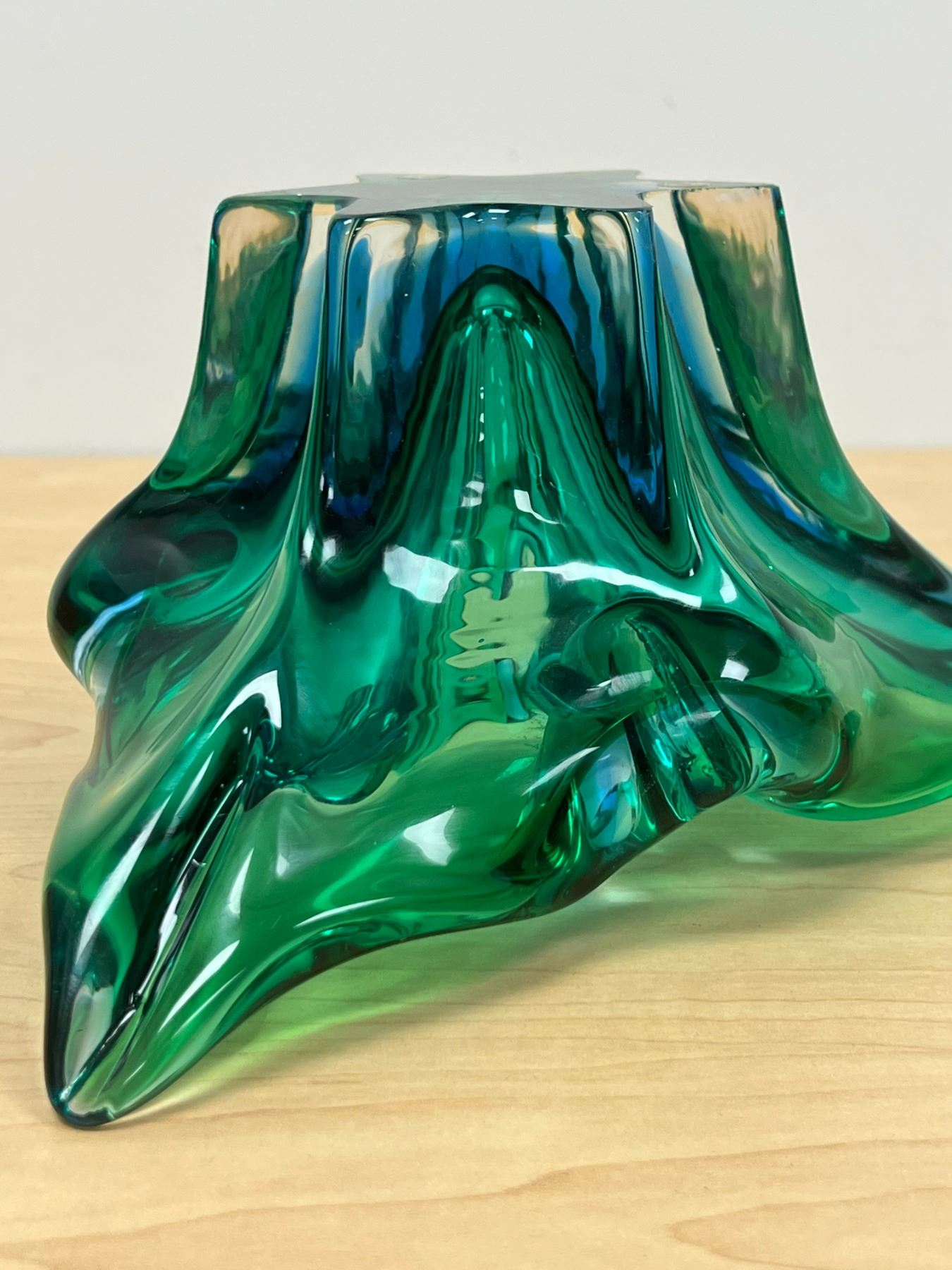Vintage Blue & Green Chalet / Lorraine / Edag Canadian Art Glass Large ...