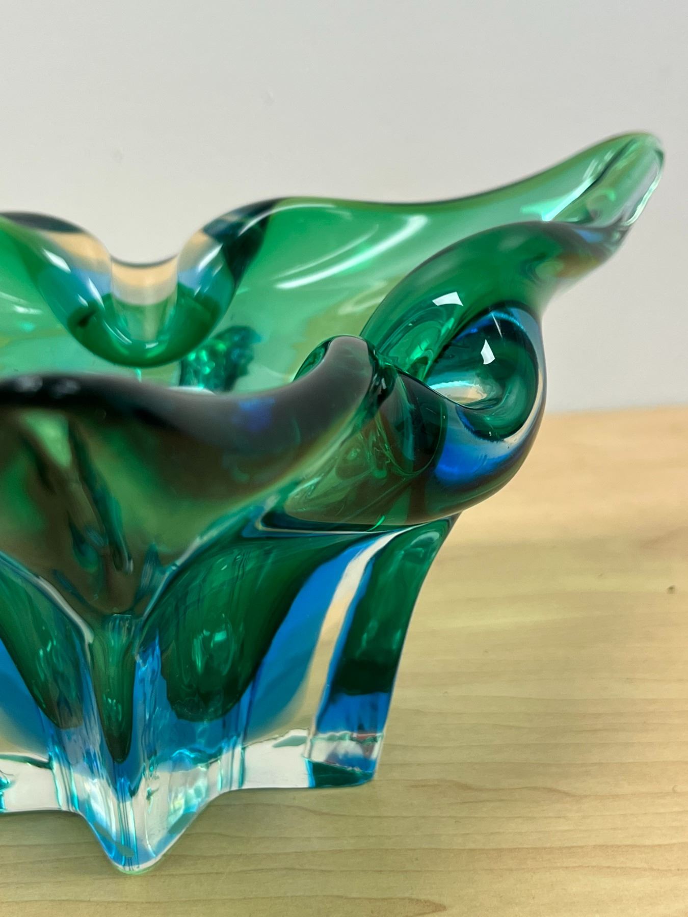 Vintage Blue & Green Chalet / Lorraine / Edag Canadian Art Glass Large ...
