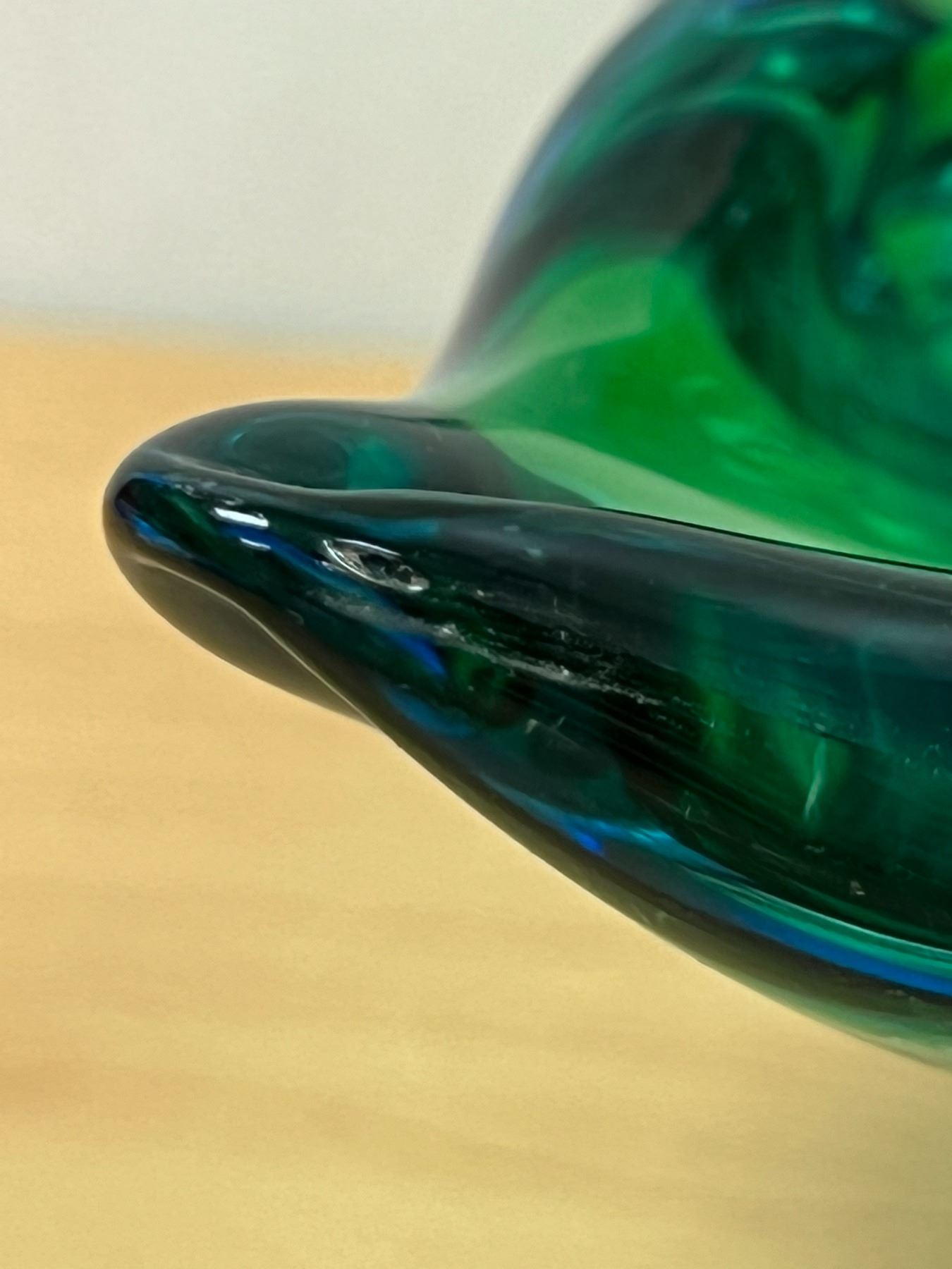 Vintage Blue & Green Chalet / Lorraine / Edag Canadian Art Glass Large ...