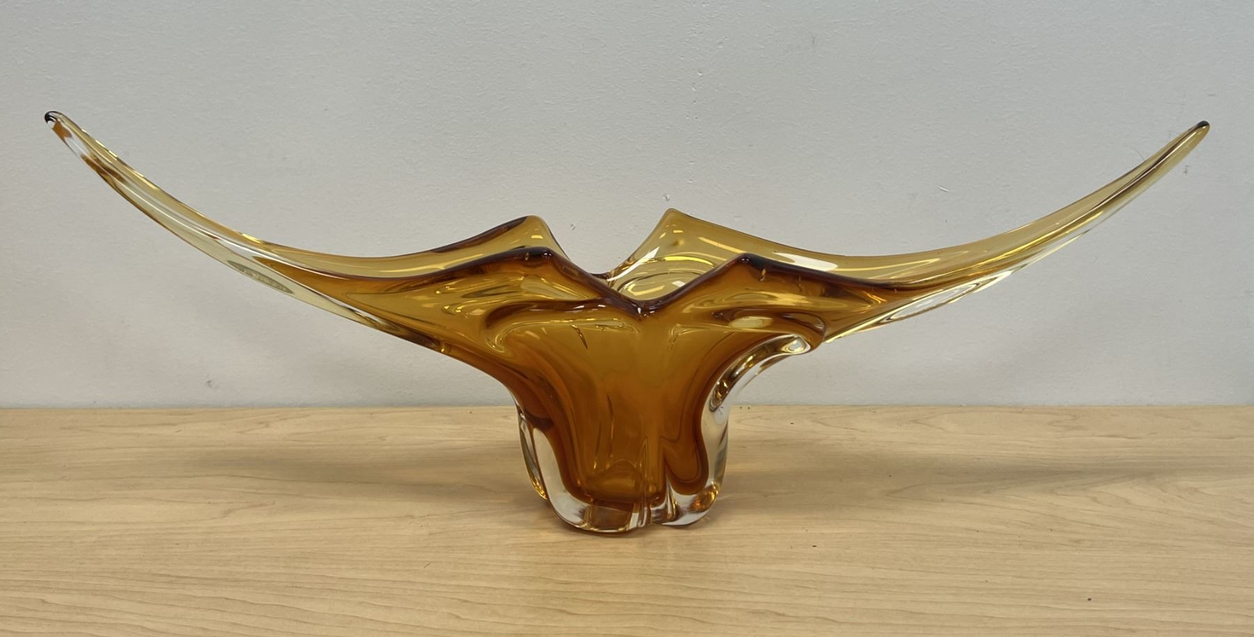 Vintage Gold Yellow Chalet / Lorraine / Edag Canadian Art Glass Centerpiece