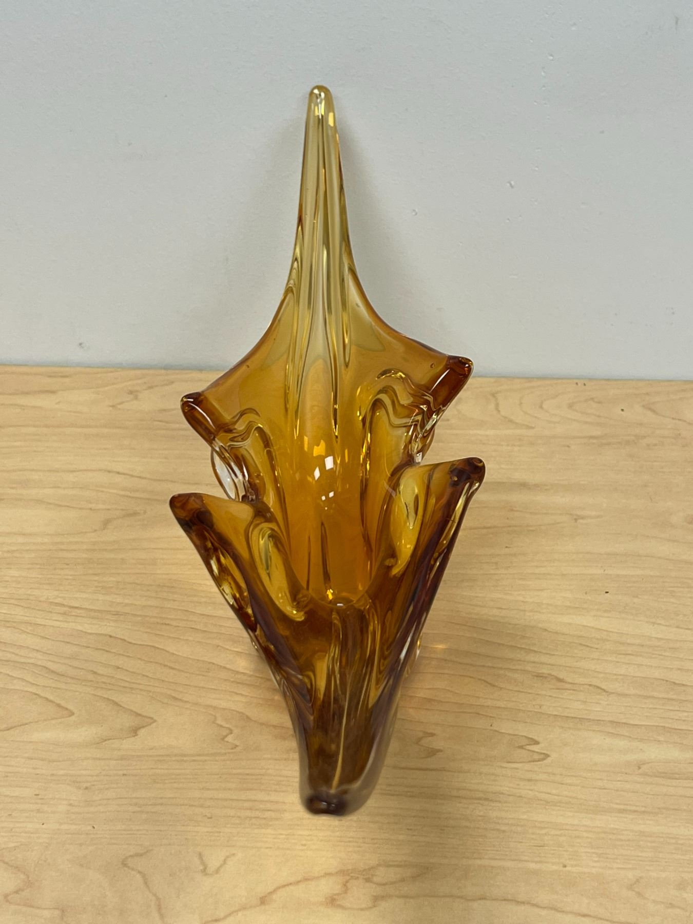 Vintage Gold Yellow Chalet / Lorraine / Edag Canadian Art Glass Centerpiece