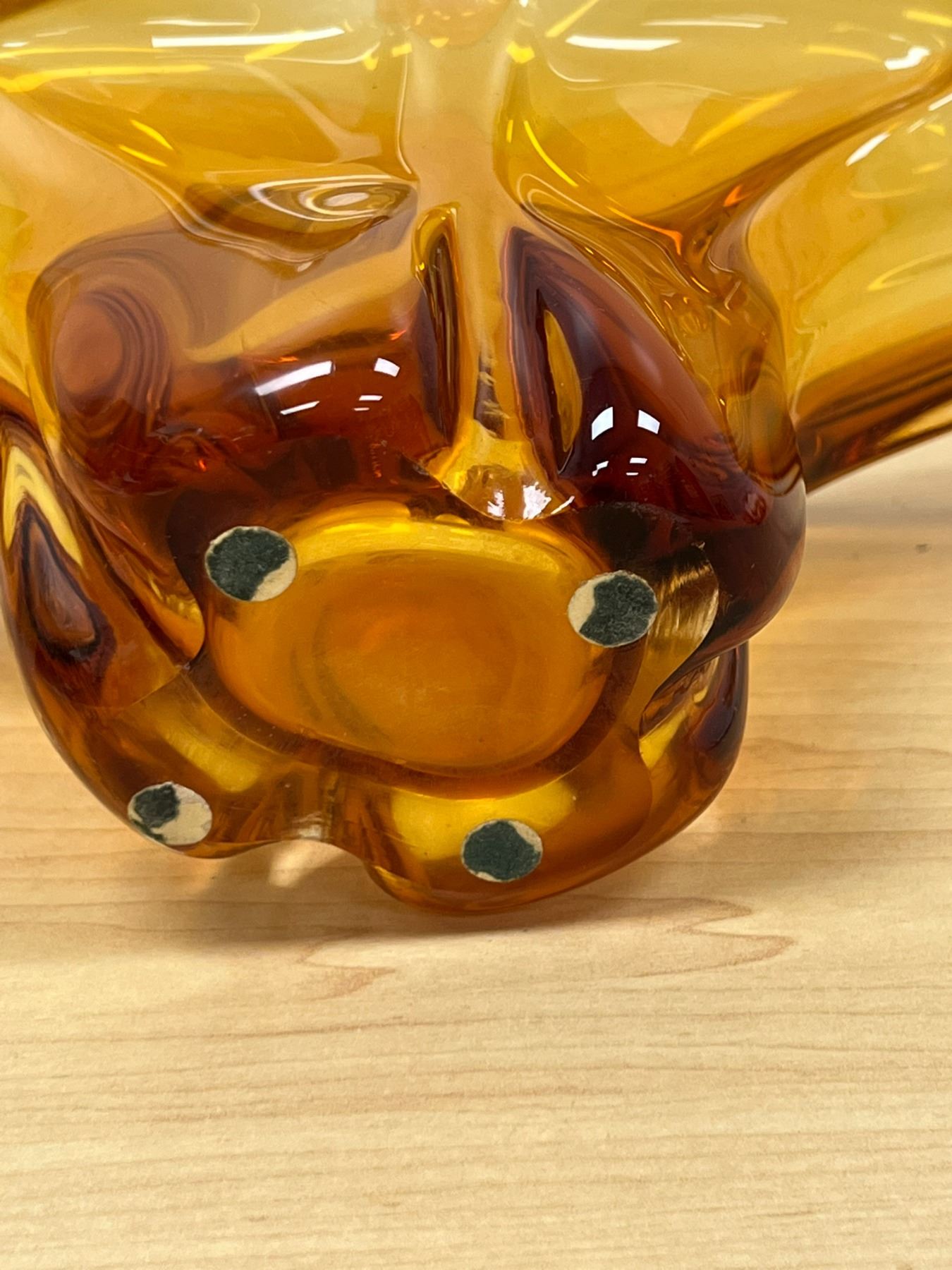 Vintage Gold Yellow Chalet / Lorraine / Edag Canadian Art Glass Centerpiece