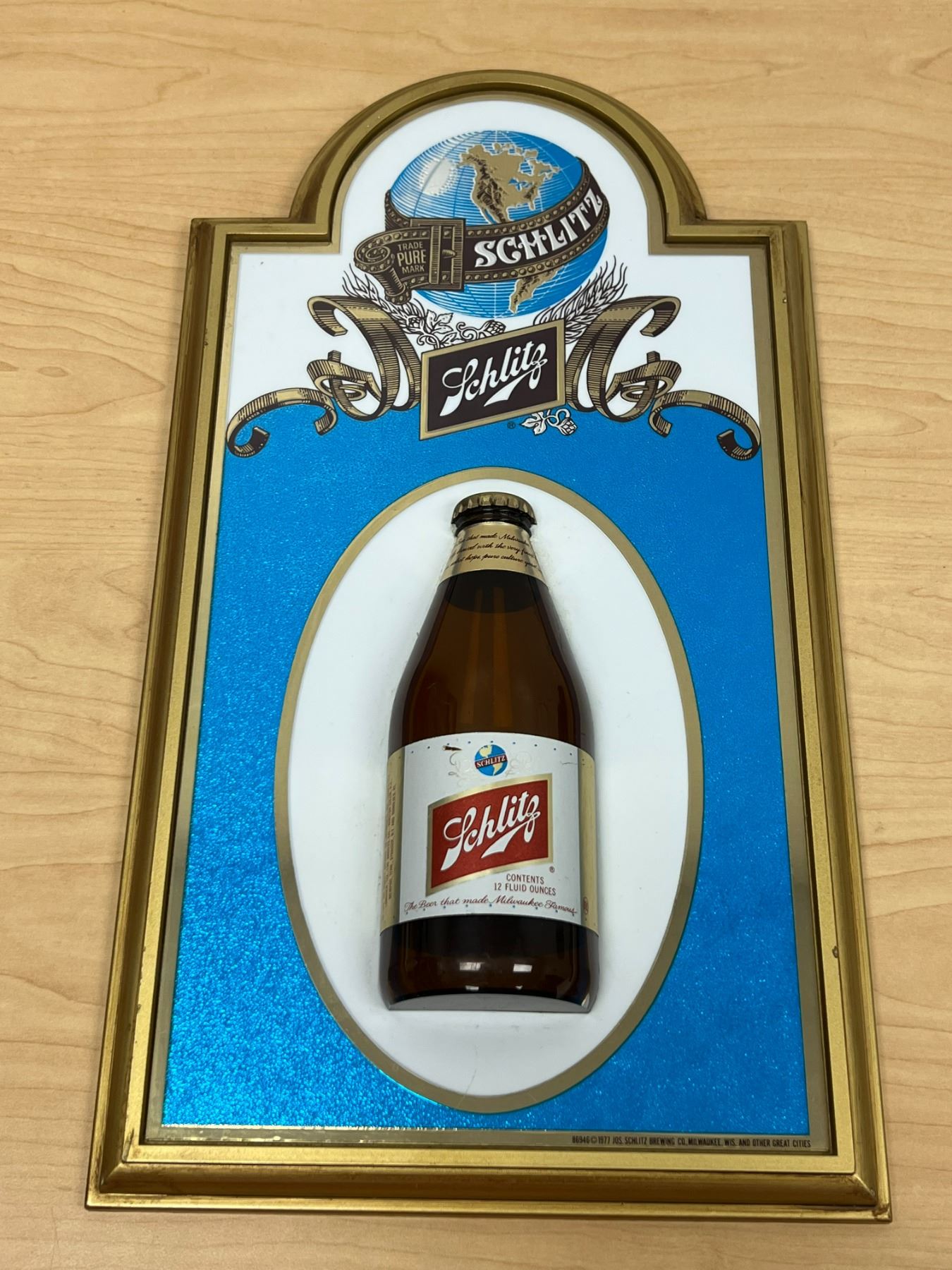 Vintage Schlitz Beer Advertising Plastic Sign - Schlitz Brewing (approx ...