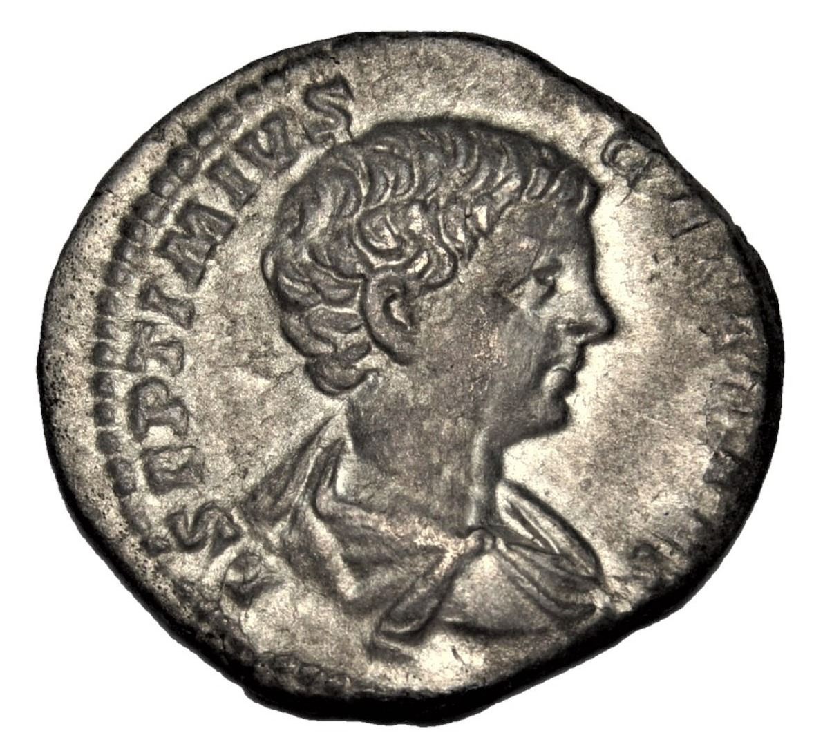 ROMAN IMPERIAL CARACALLA 199 AD. AR DENARIUS YOUNG PORTRAIT