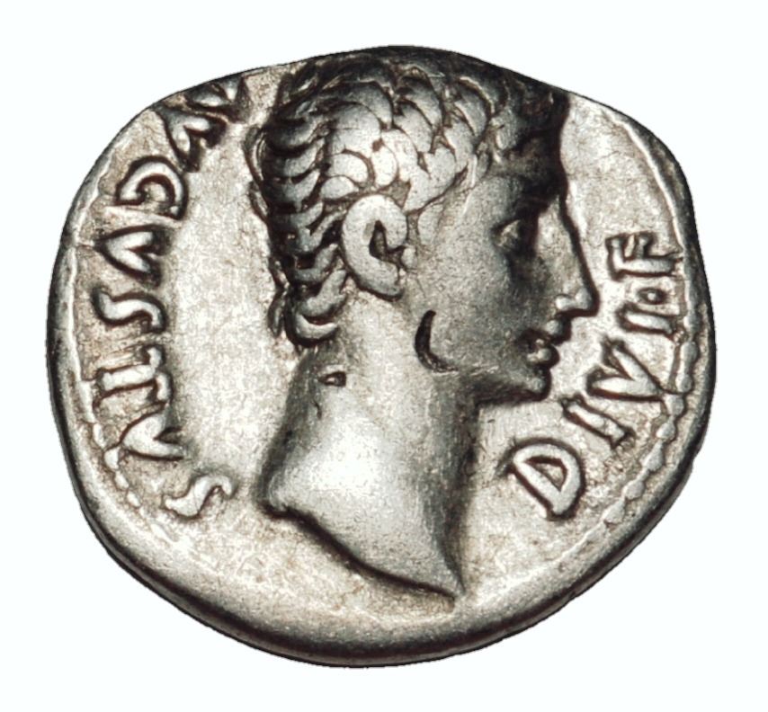 ROMAN EMPIRE, AUGUSTUS. 27 BC-AD 14 AR DENARIUS BULL TYPE