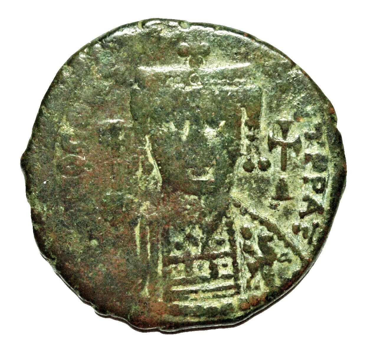 ANCIENT BYZANTINE EMPIRE - TIBERIUS II . 578-582 AD Æ FOLLIS COIN