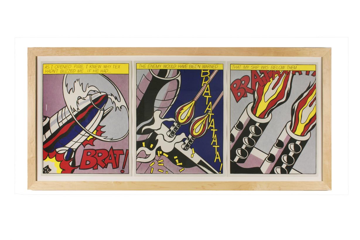 Roy Lichtenstein ( 1923-1997) "As I Opened Fire" 1964 Tryptich Lithograph