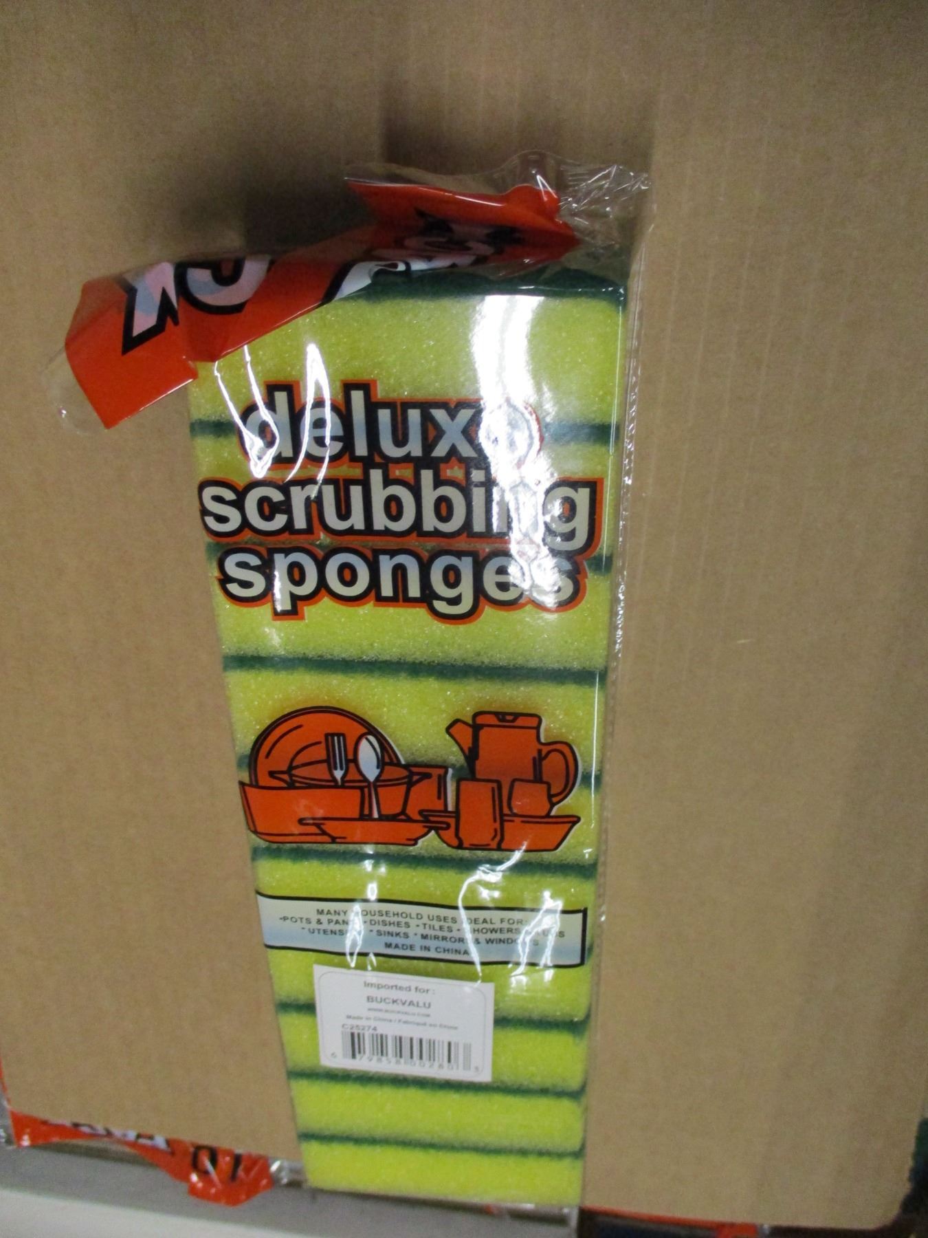 NEW (STORE CLOSE-OUT): DELUXE SCRUBBING SPONGES (10) - PER PACKAGE