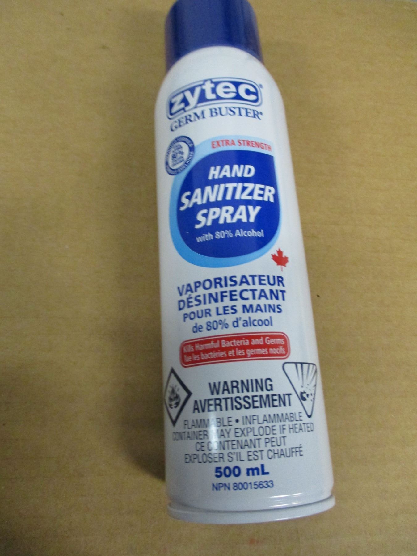 ZYTEC HAND SANITIZER SPRAY (500 ML) - PER CAN