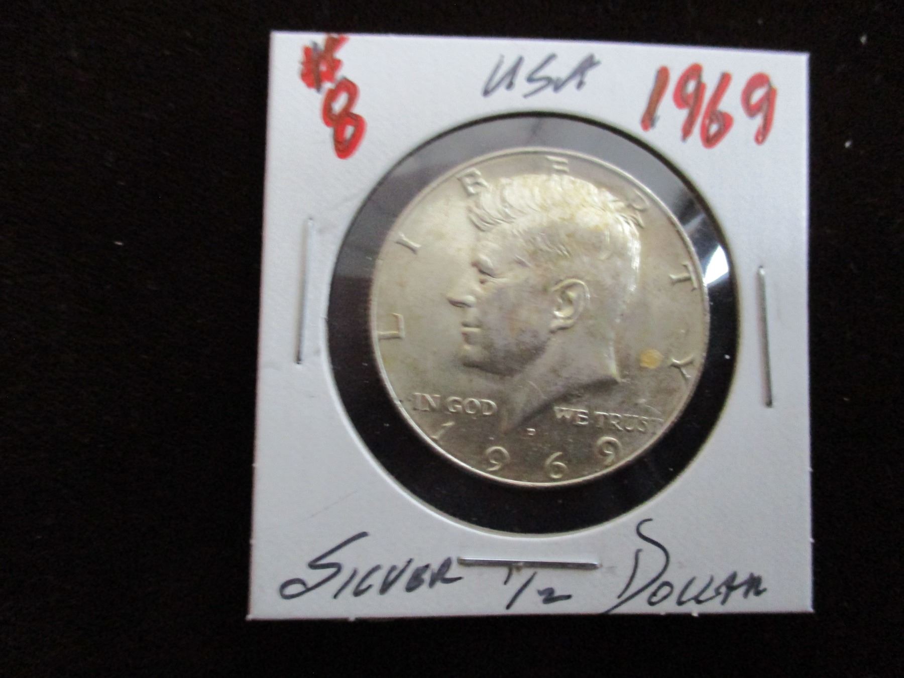 1969 USA KENNEDY SILVER HALF DOLLAR