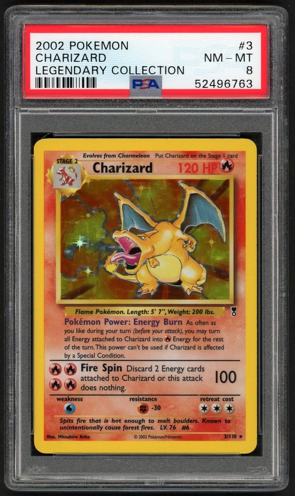Pokemon: 2002 Charizard - Legendary Collection (PSA 8) NM-MT