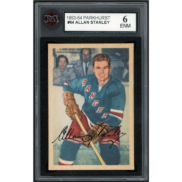 1953-54 Parkhurst #64 Allan Stanley (KSA 6)