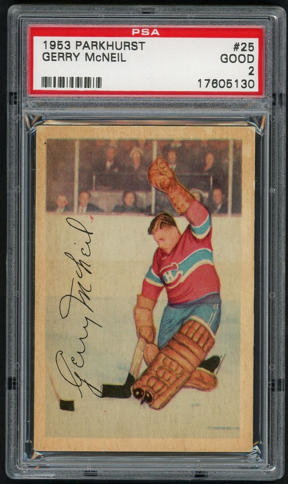 1953-54 Parkhurst #25 Gerry McNeil (PSA 2)