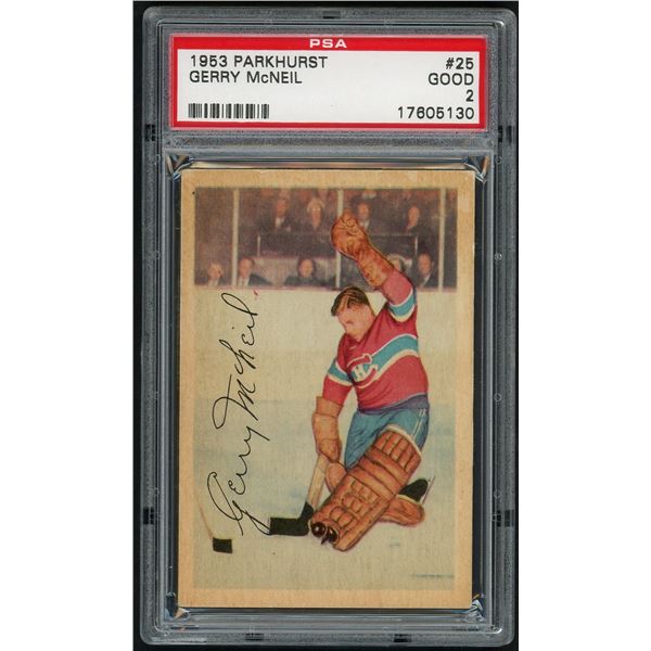 1953-54 Parkhurst #25 Gerry McNeil (PSA 2)