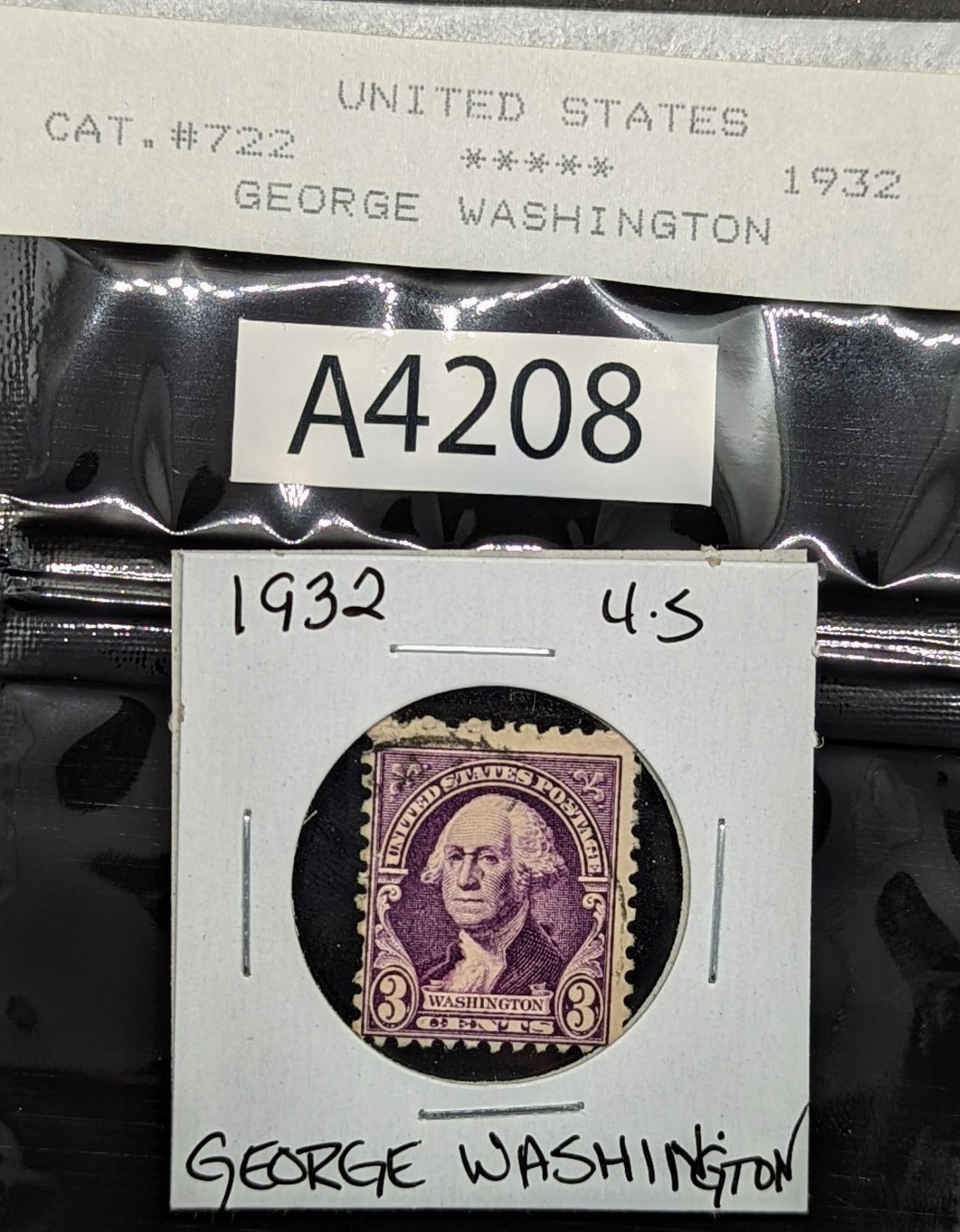 1932 US 3 Cent Stamp - George Washington (A4208)