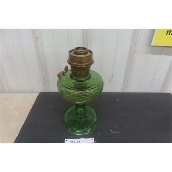Nice Green Depression Glass Aladdin Oil Lamp
