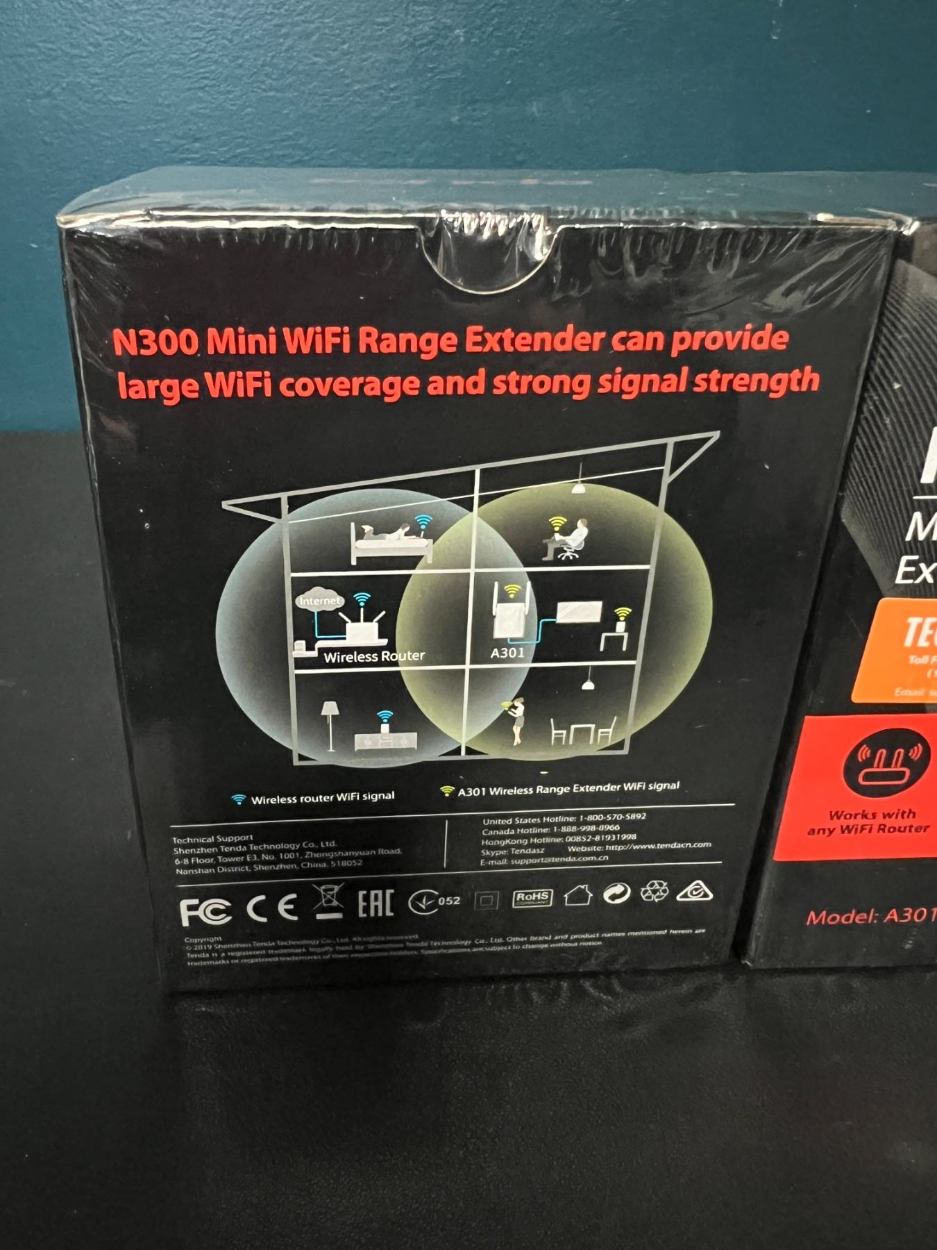 Lot of 2 Tenda N300 Mini WiFi Range Extenders