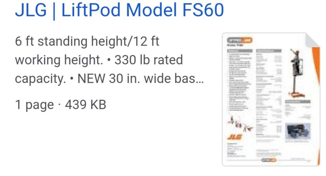 JLG Portable Lift Pod FS60