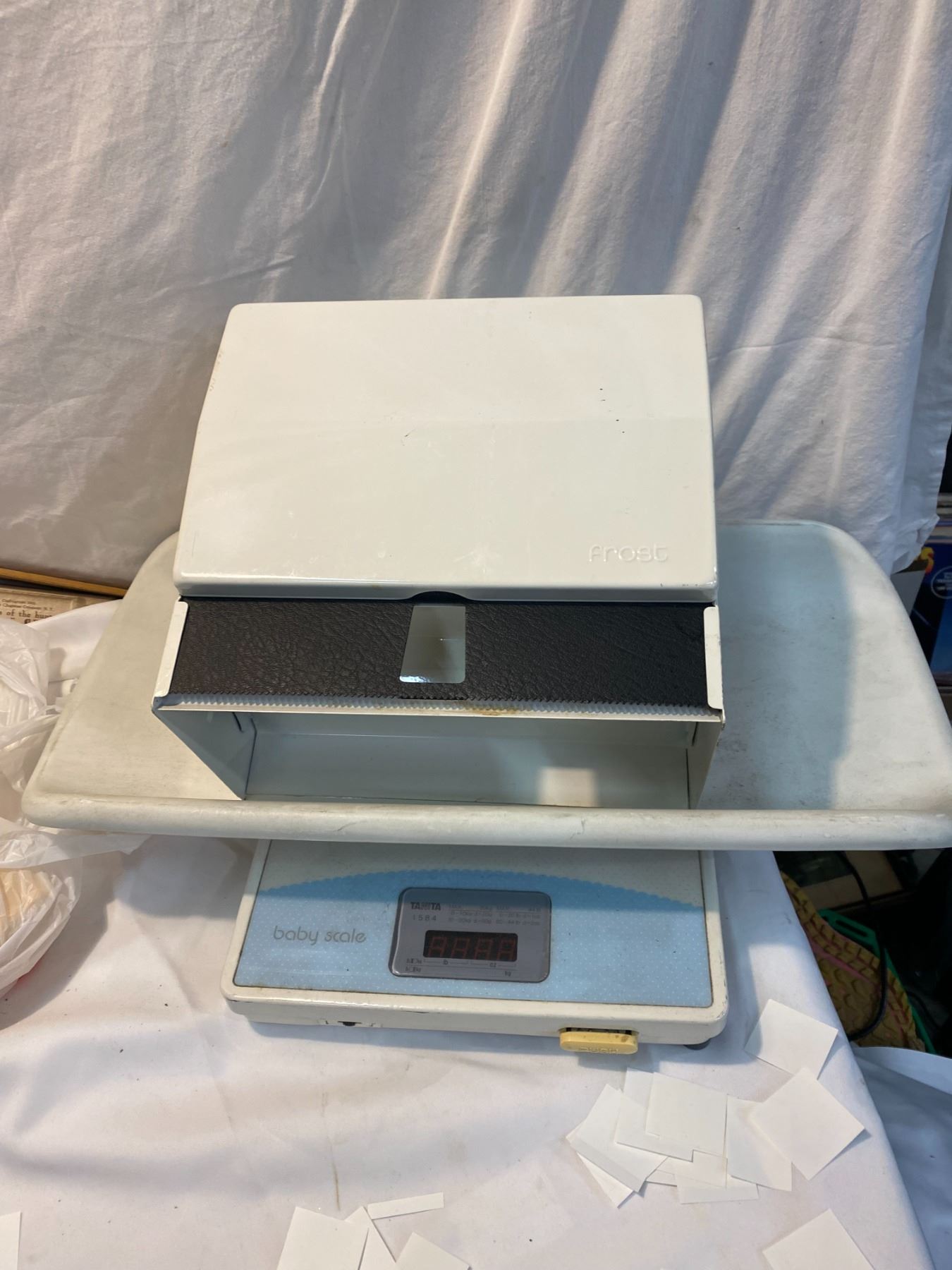 Baby scale and paper towel dispenser