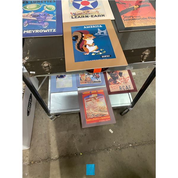 8 early aviation posters reproduction matted