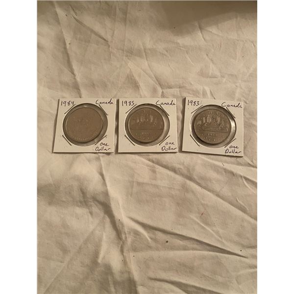 3 Canada $1 coins