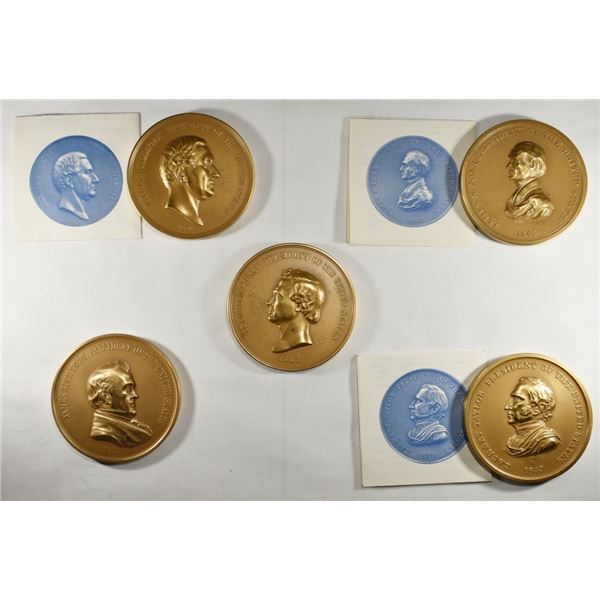 (5) PRESIDENTIAL BRONZE MEDALS W/ HIGH RELIEF