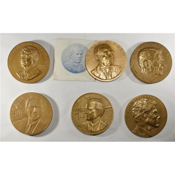 (6) PRESIDENTIAL BRONZE MEDALS W/ HIGH RELIEF