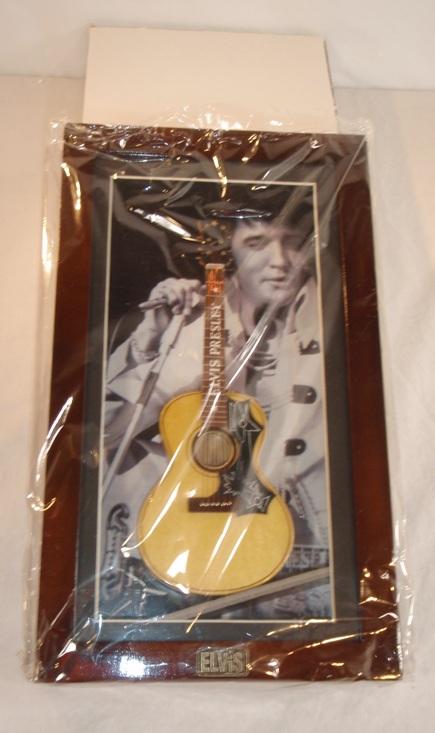 Elvis Shadow Box with black and white photo and guitar in frame