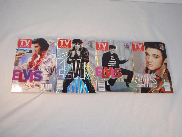 Elvis TV Guide 4 set Hologram covers 2001