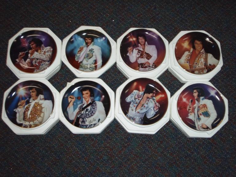 Set of 8 Plates-Remembering Elvis by Nate Giorgio COA by Bradford Exchange