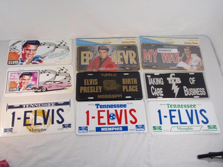 Lot of 9 Elvis reproduction license plates