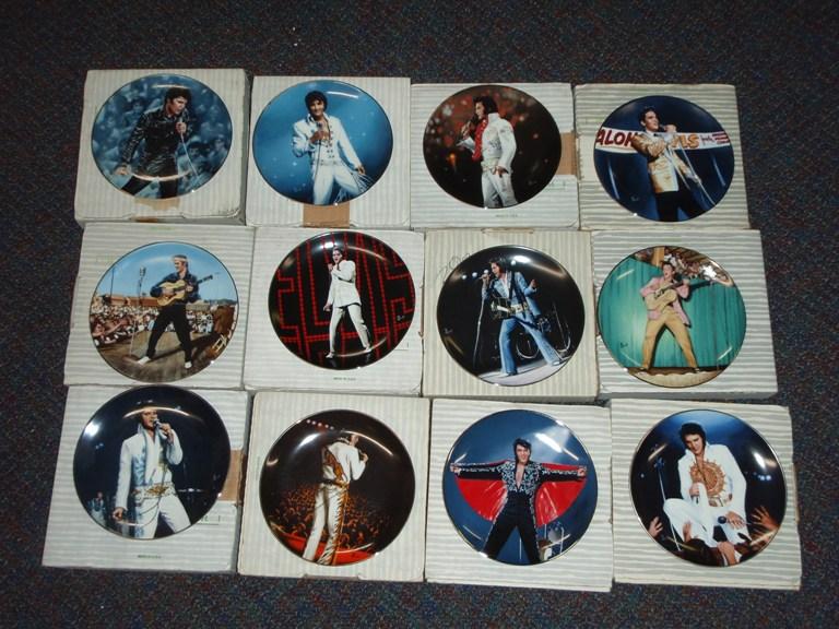 Set of 12 Elvis in Performance Plate Collection - 1990 Delphi official EPE
